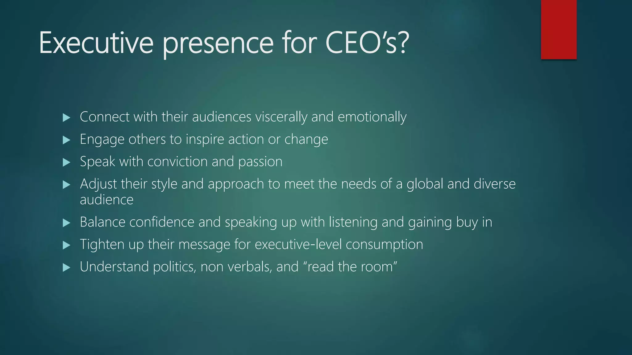 Executive presence & personal branding | PPTX