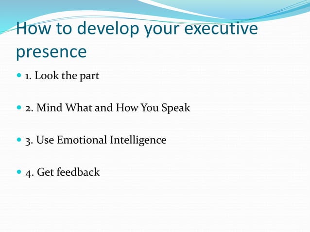 Executive presence | PPT