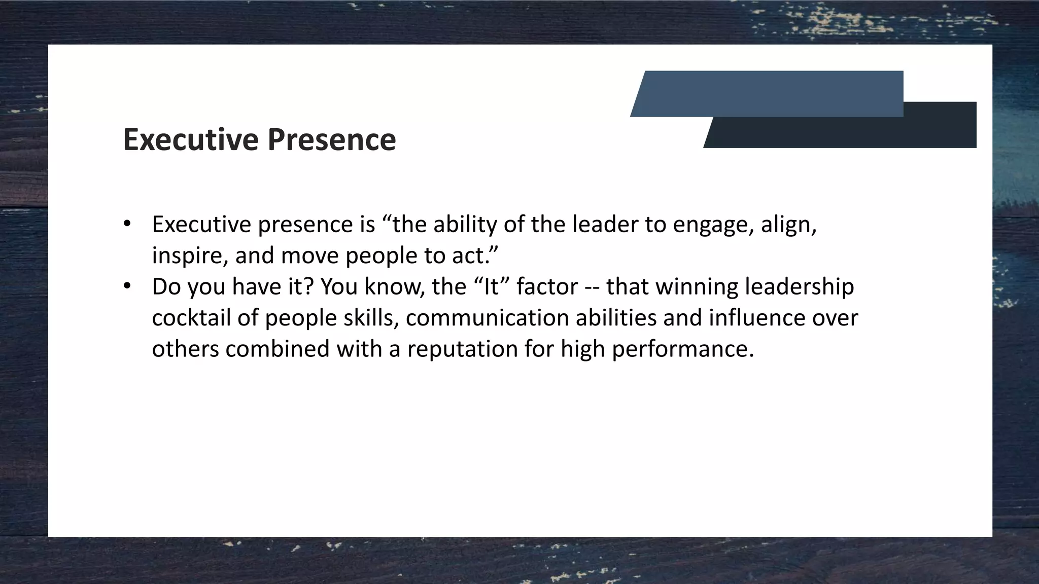 Executive Presence and Personal Branding | PPTX