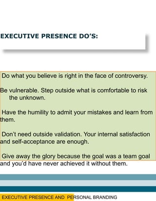 Executive Presence and Personal Branding | PPTX