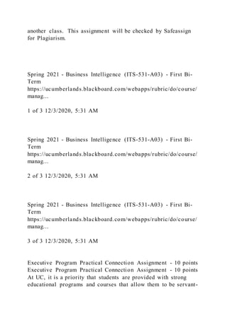 Executive program practical connection assignment 10 points exe | DOCX