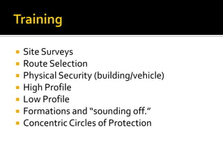 Executive Protection Training For Security Personnel and LE | PPTX