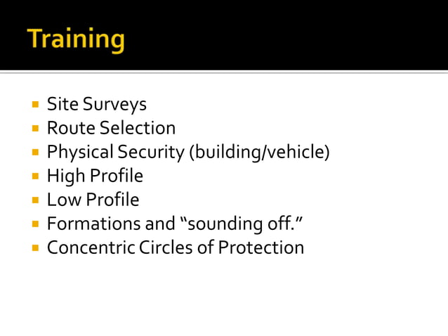 Executive Protection Training For Security Personnel | PPTX