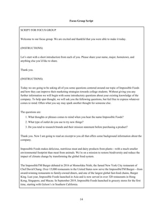 Impossible Foods Marketing Project | PDF