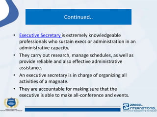Executive Secretary - What are the skills of executive secretary? | PPTX