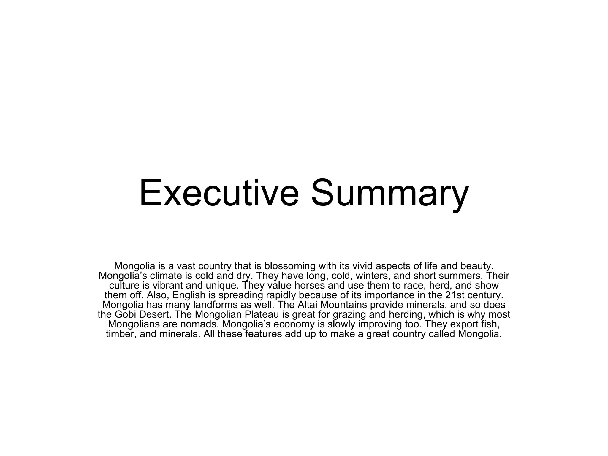 Executive summary | PPT