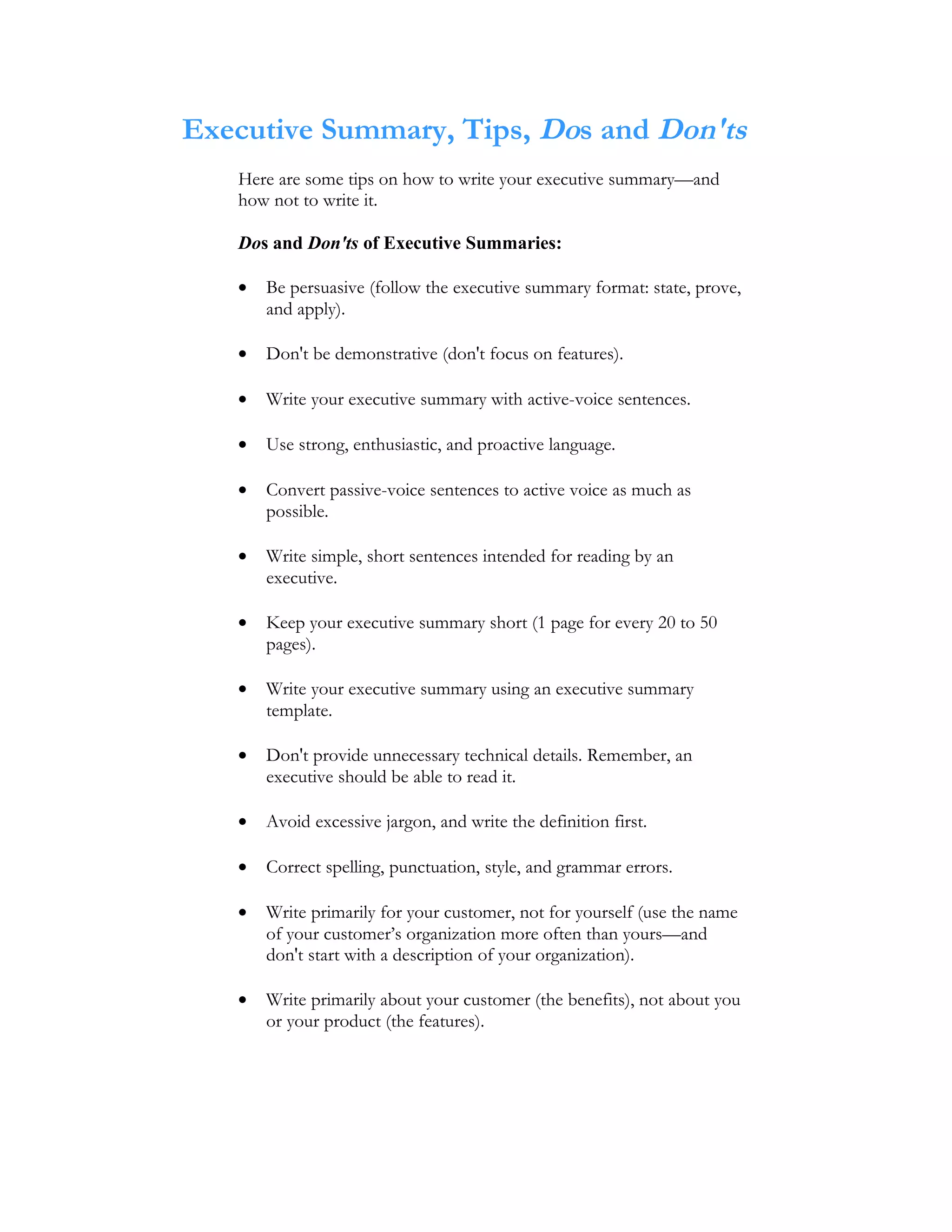 Executive summary | DOC