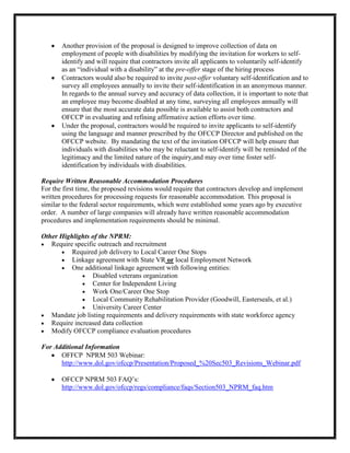 Executive Summary for NPRM of Section 503 of the Rehab Act | DOCX