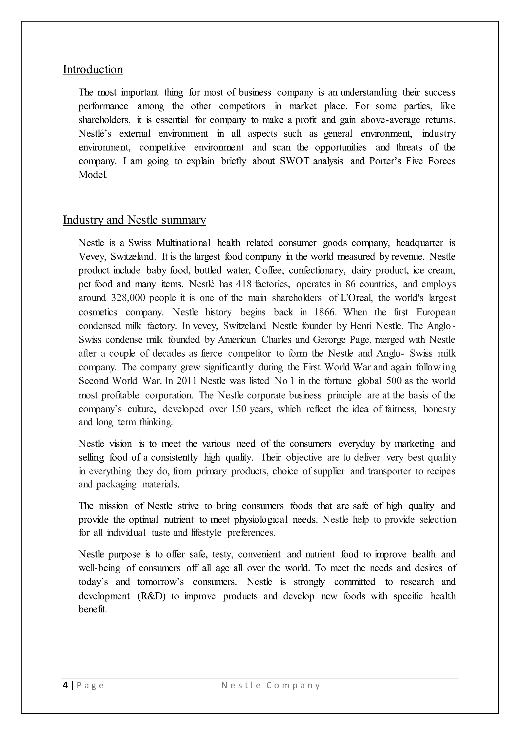 Case Study On Nestle: Global Strategy | DOCX