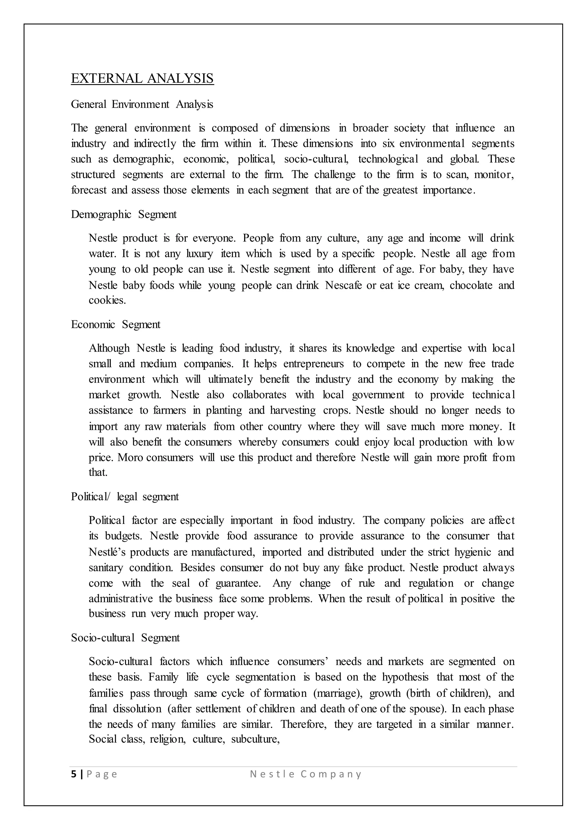 Case Study On Nestle: Global Strategy | DOCX