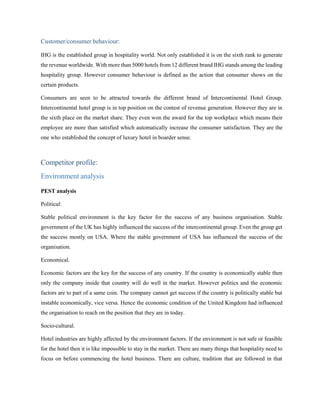 Marketin overview of Intercontinental Hotel Group (IHG) | PDF
