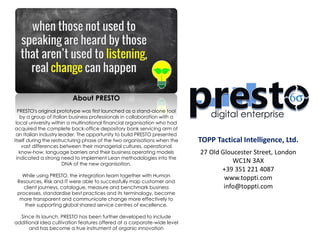 PRESTO Continuous Improvement | PPT