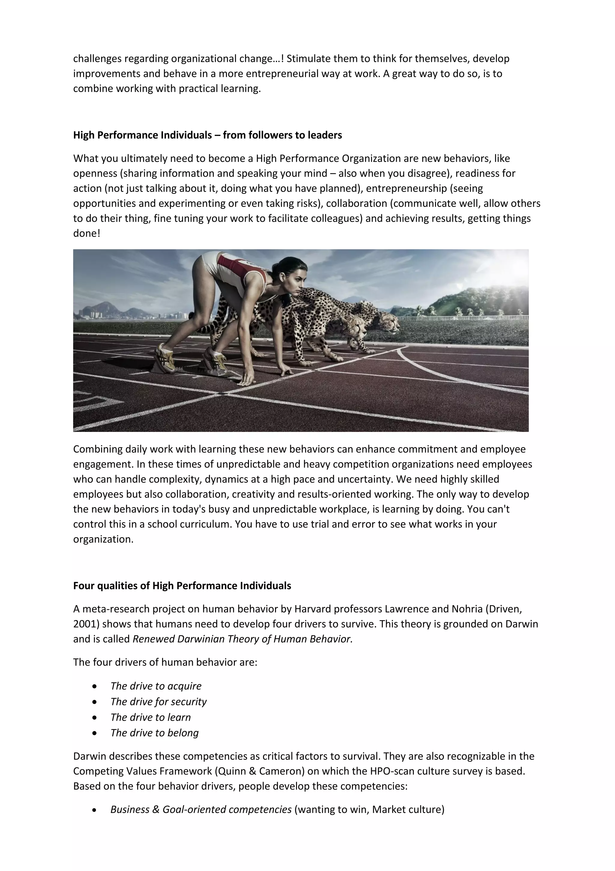Summary of my new book The High Performance Organization | PDF