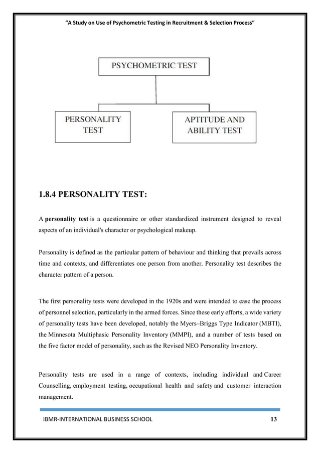 Use Of Psychometric Testing In Recruitment & Selection Process ...