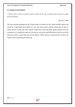 Executive summary brand Management: Virgin | DOCX