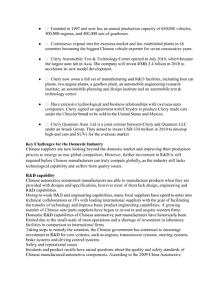 Executive summary chaina automobile | DOCX