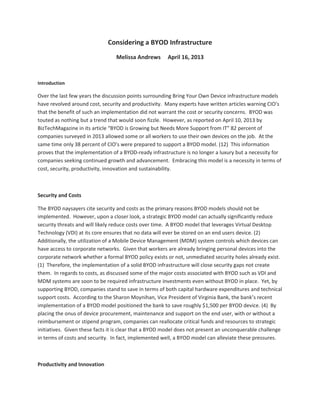 Executive Summary: Considering a BYOD Infrastructure | DOCX