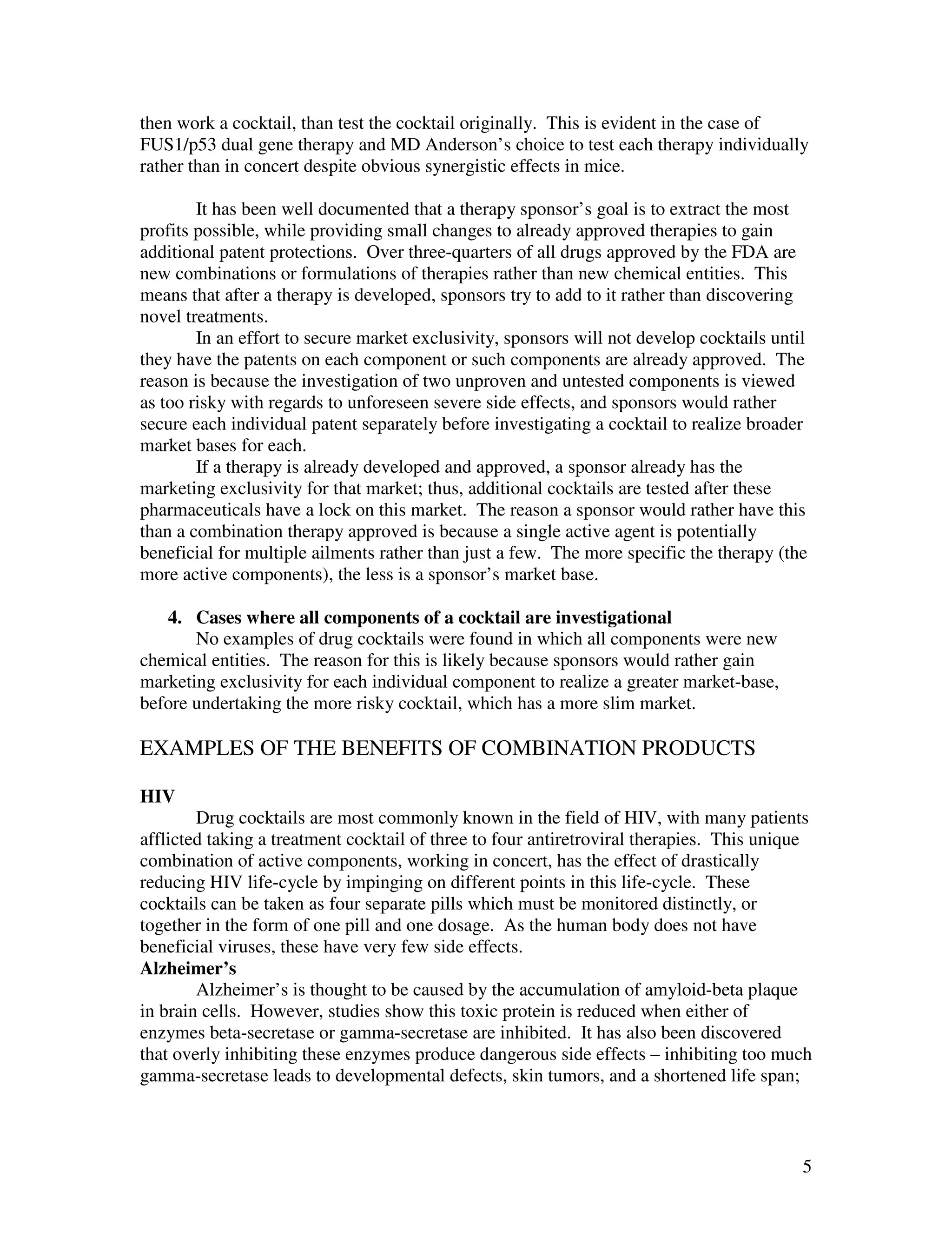 Executive summary drug cocktails | PDF