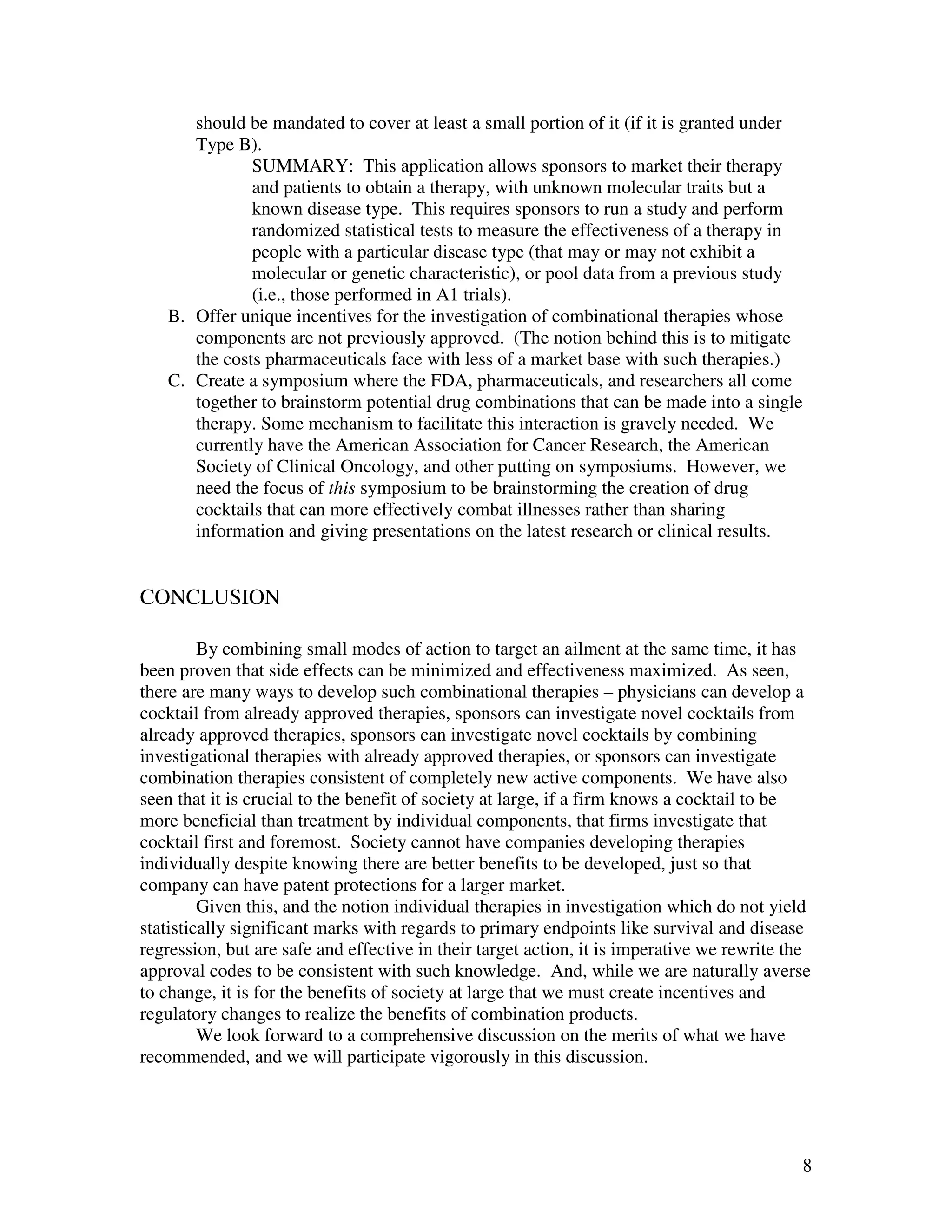 Executive summary drug cocktails | PDF