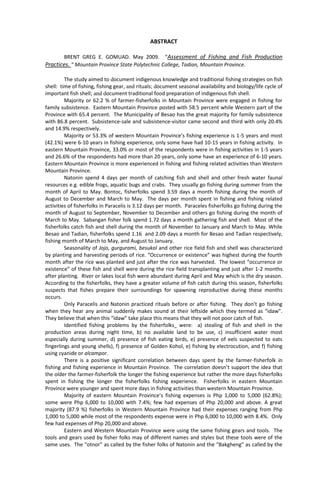 BRENT GREG E. GOMUAD. May 2009. “Assessment of Fishing and Fish ...