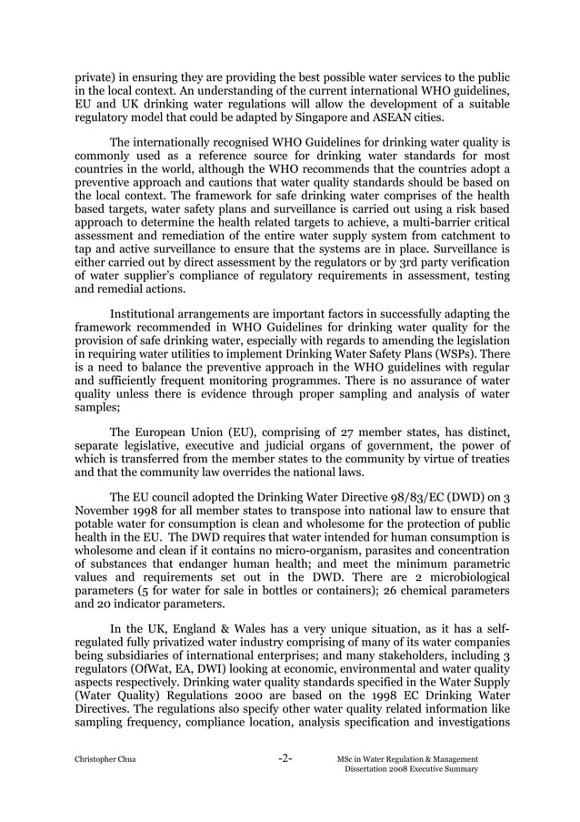 Executive Summary (M Sc Wrm 2008) | PDF