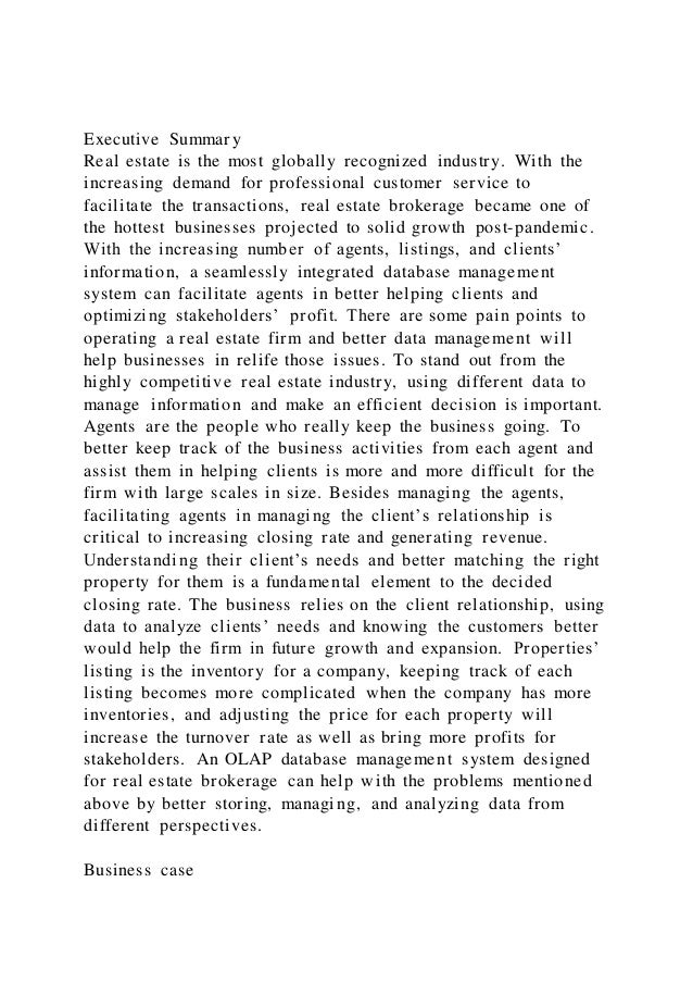 Executive SummaryReal estate is the most globally recognized ind | PDF