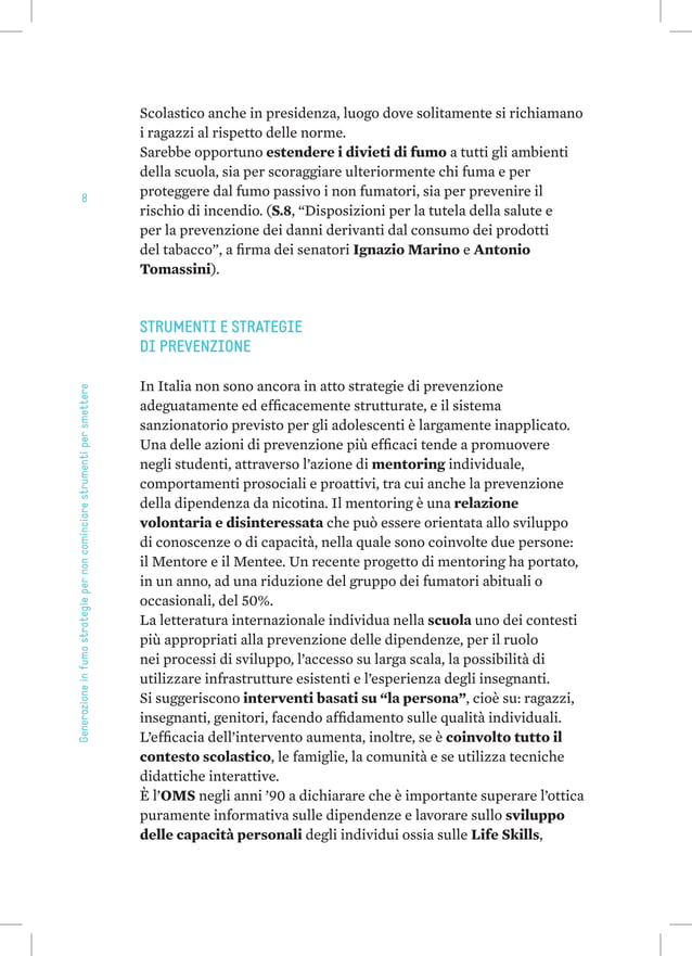 REPORT - Generazione in fumo, strategie per non cominciare, strumenti ...