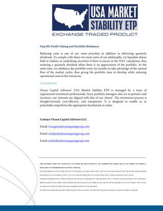 USA Market Stability ETN ETF ETP Ty McGuire Ocean Capital | PDF