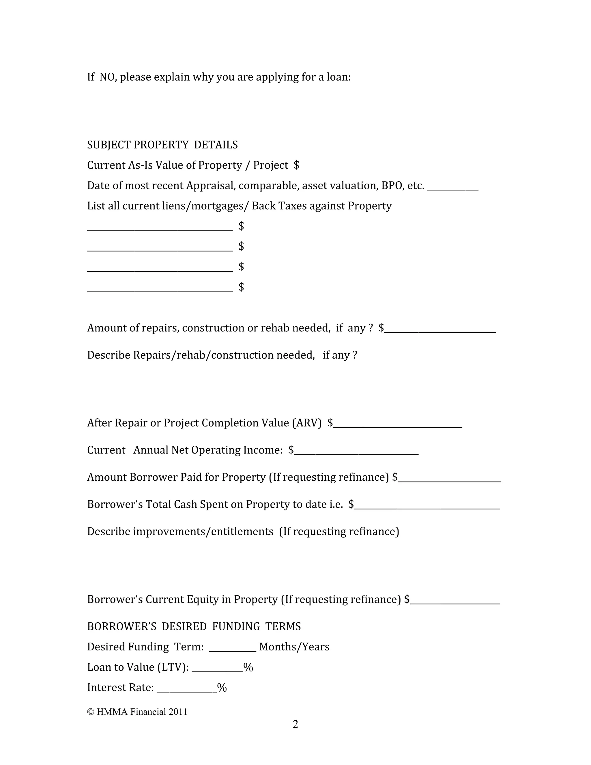 Executive Summary Worksheet | DOC
