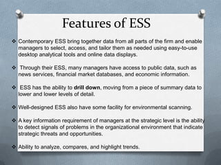 Executive support system [ess] itm project, by romeo mba first sem | PPTX
