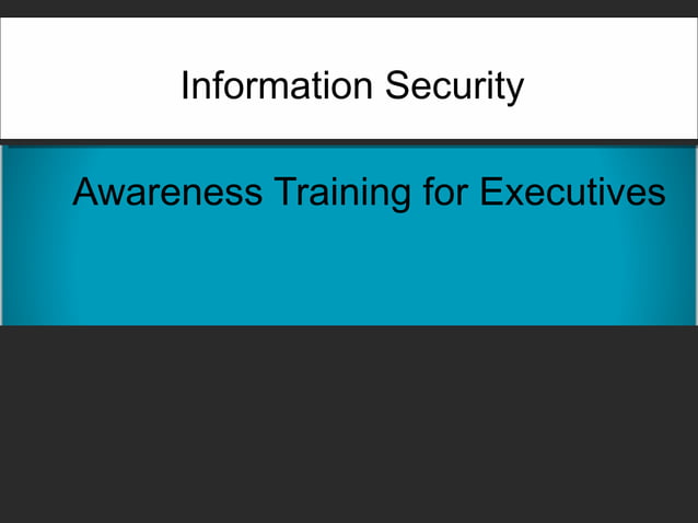 Executive Information Security Training | PPT
