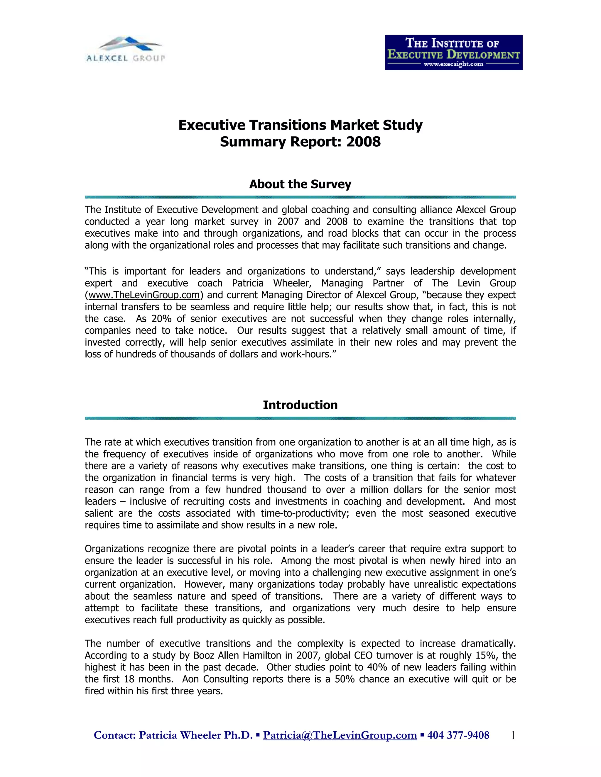 Executive Transitions Market Study Reportpw | PDF