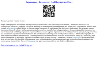 Executive Vs Bureaucracy | PDF