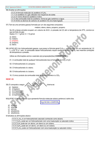 Exe funcao hidrocarboneto | PDF