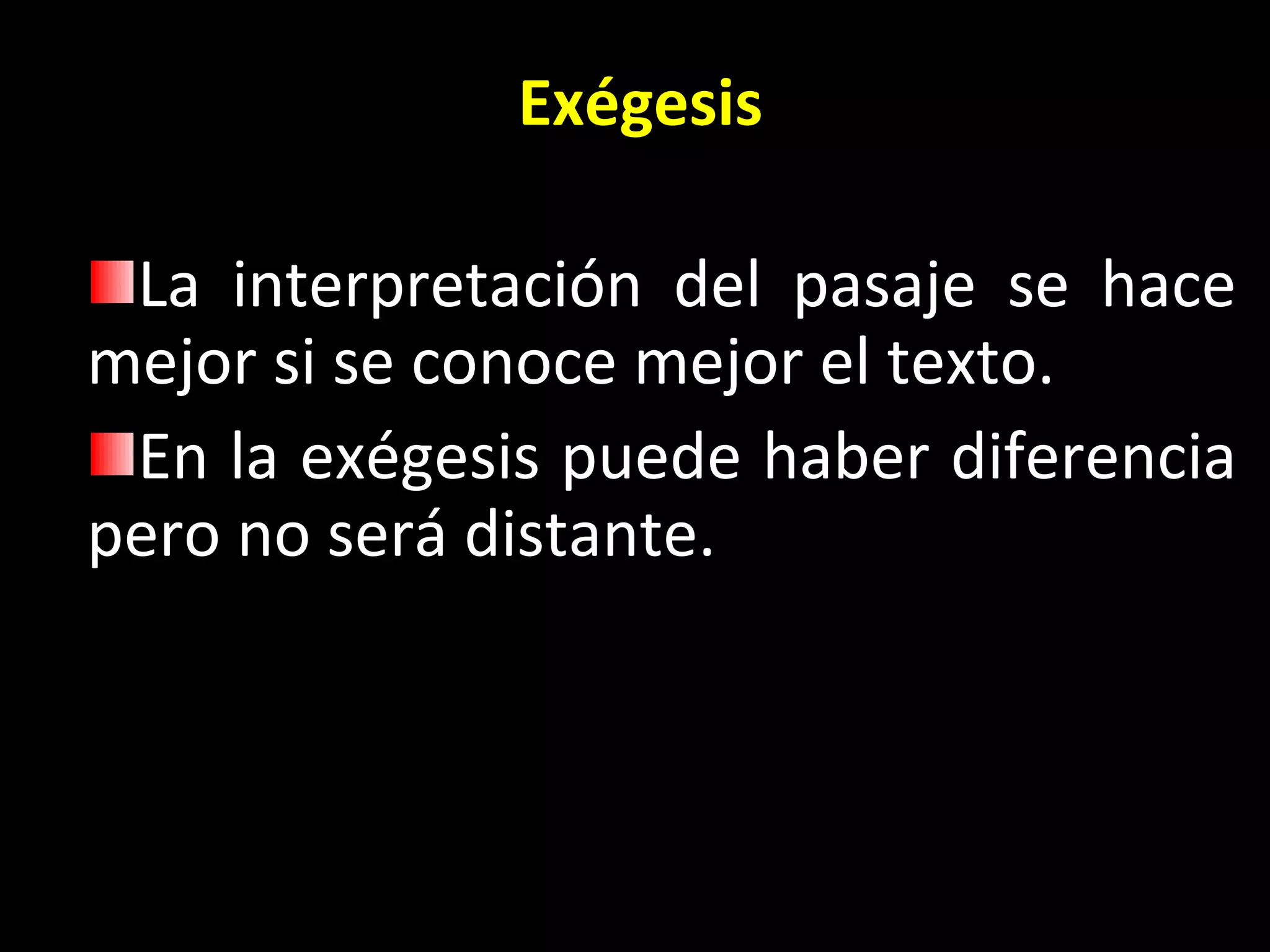 Pasos basicos y ejemplo de una exegesis | PPT