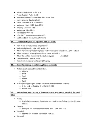 Exegesis teaching notes | PDF