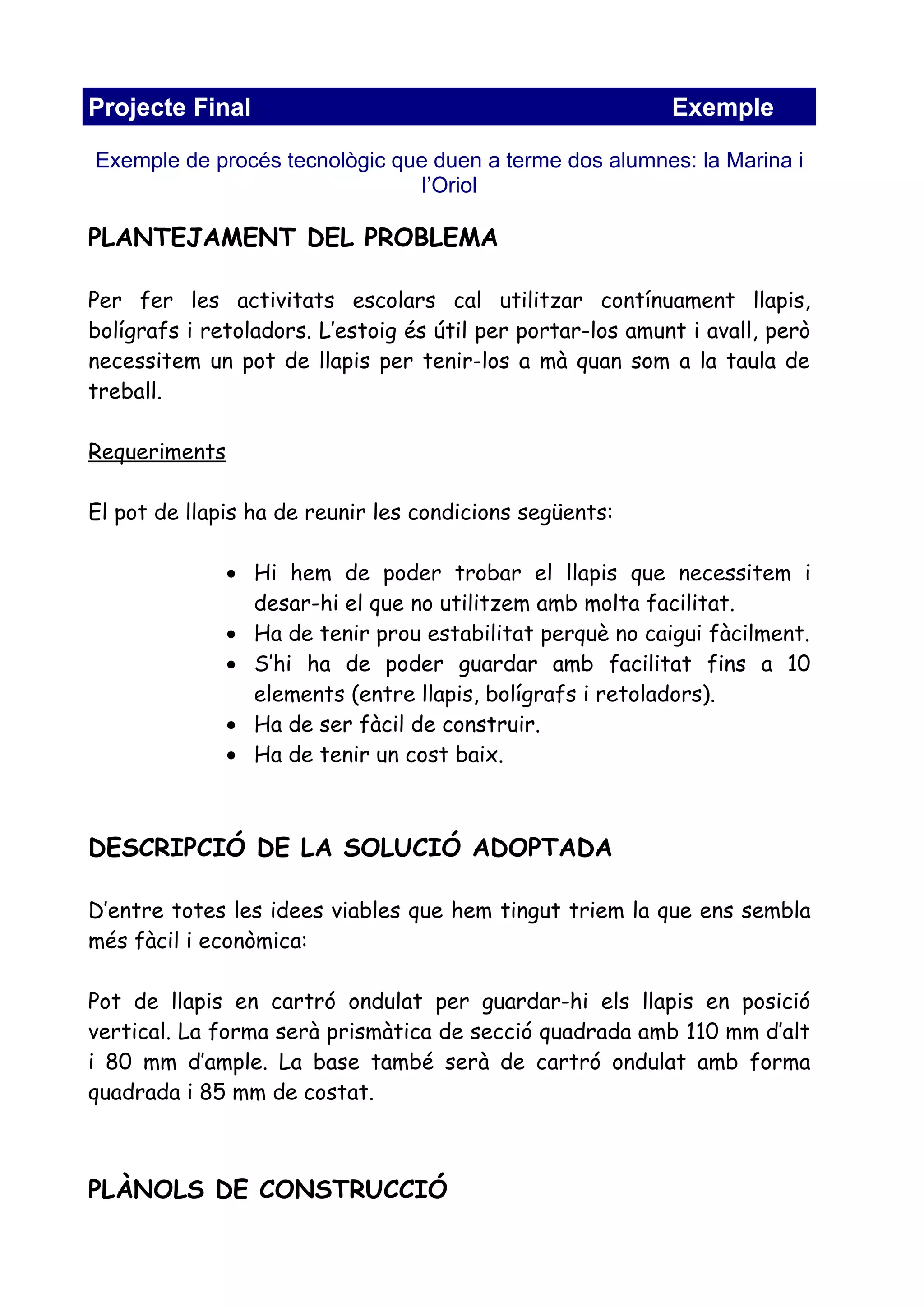 Exemple projecte final | DOC