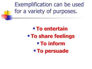 Exemplification Eng 1 A 2005 | PPT