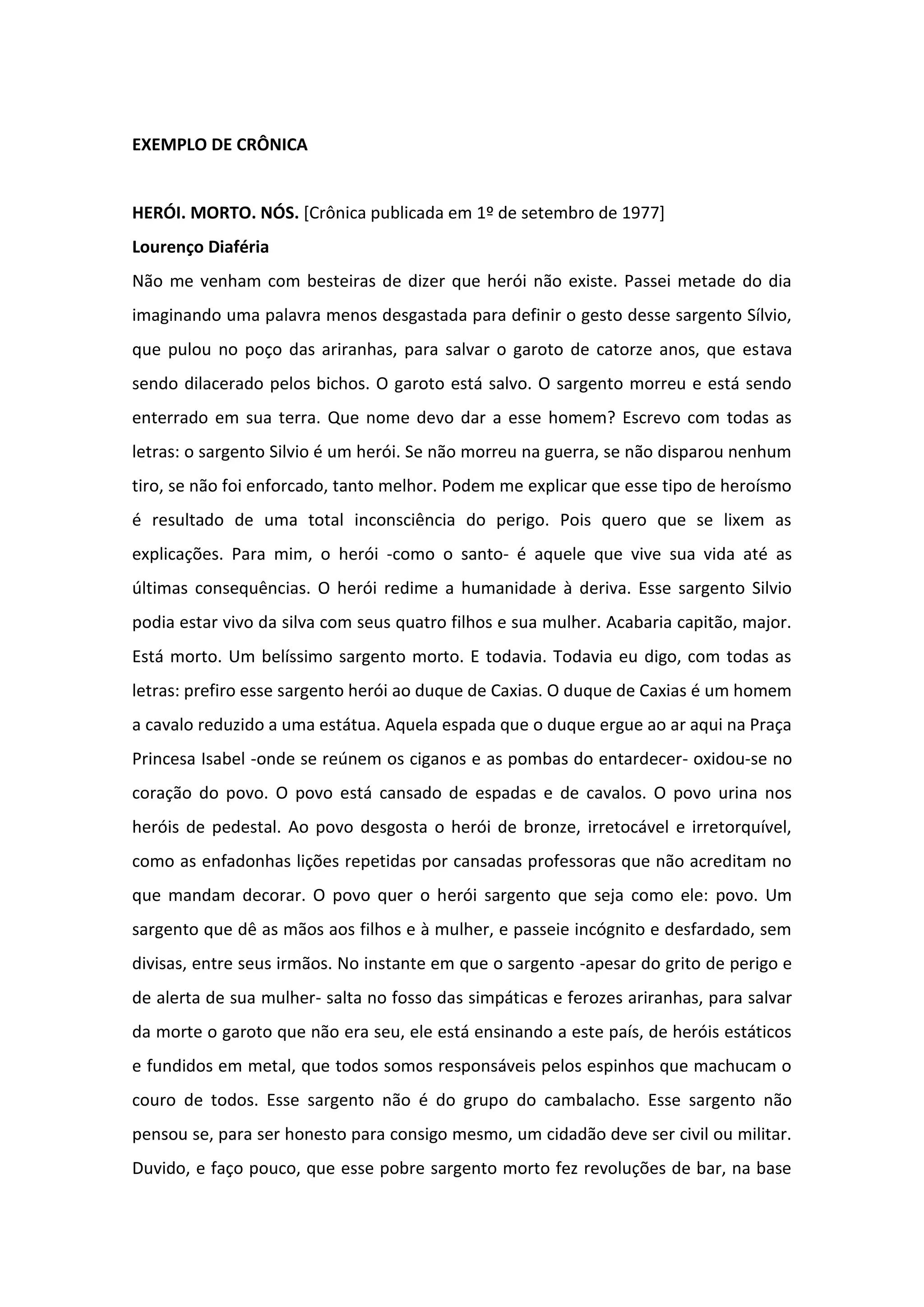 Exemplo de crônica | PDF