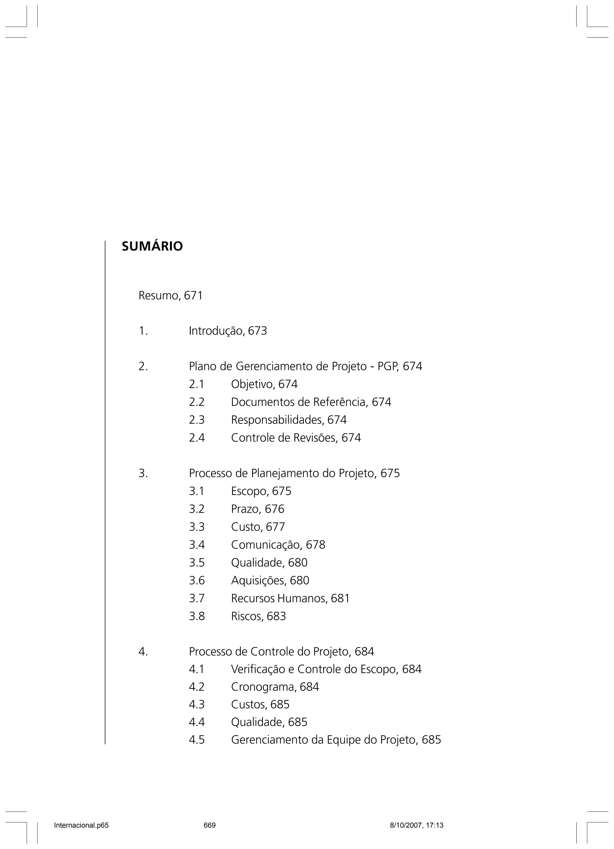 Exemplo De Plano De Gerenciamento De Projeto | PDF