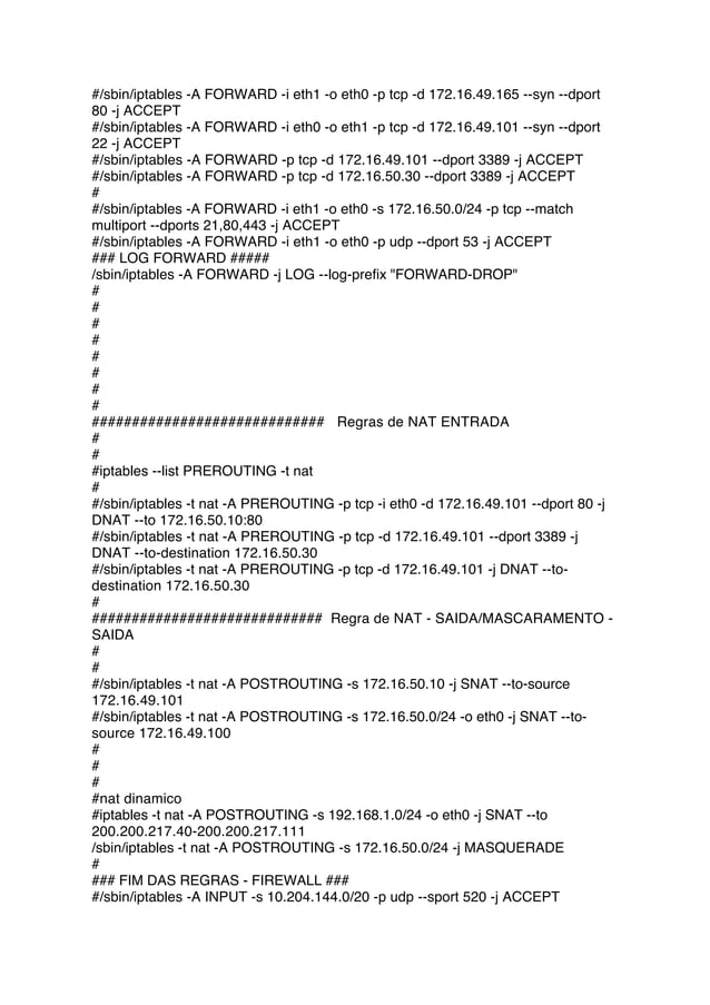 Exemplo de Script Iptables | PDF