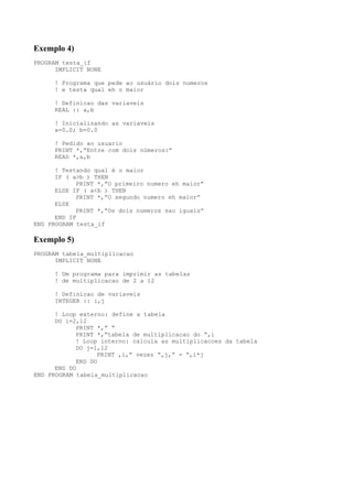 FORTRAN 90 - Exemplosf90 | PDF