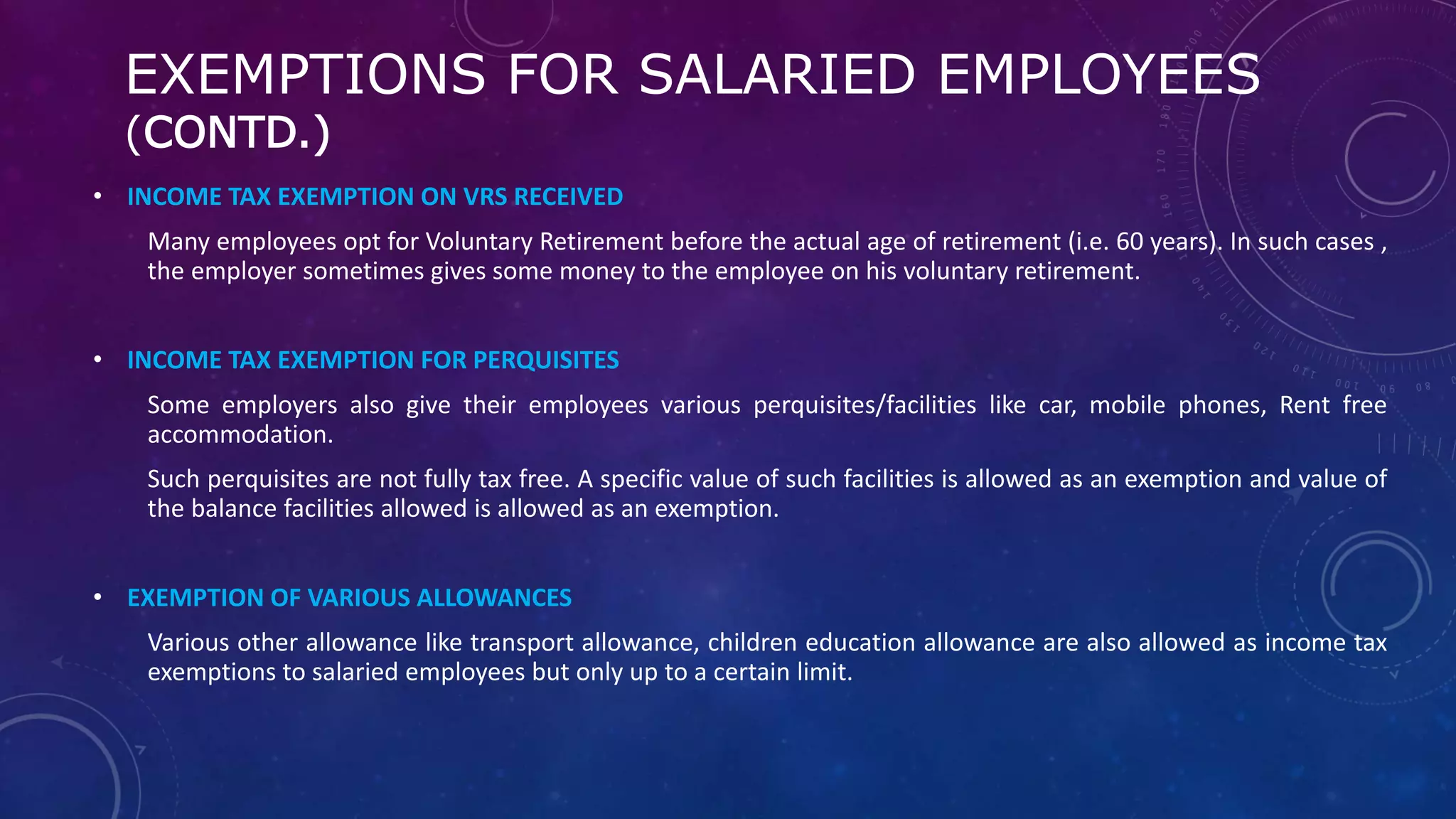 Exempted income under income tax act | PPTX