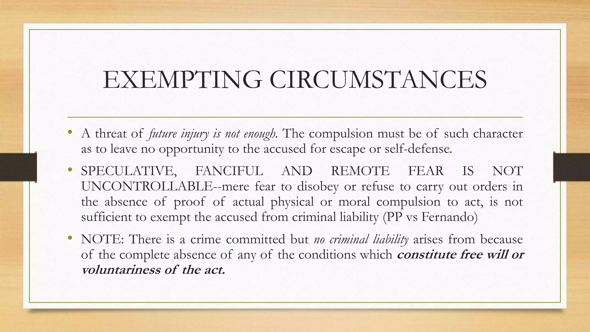 Exempting circumstance | PPTX