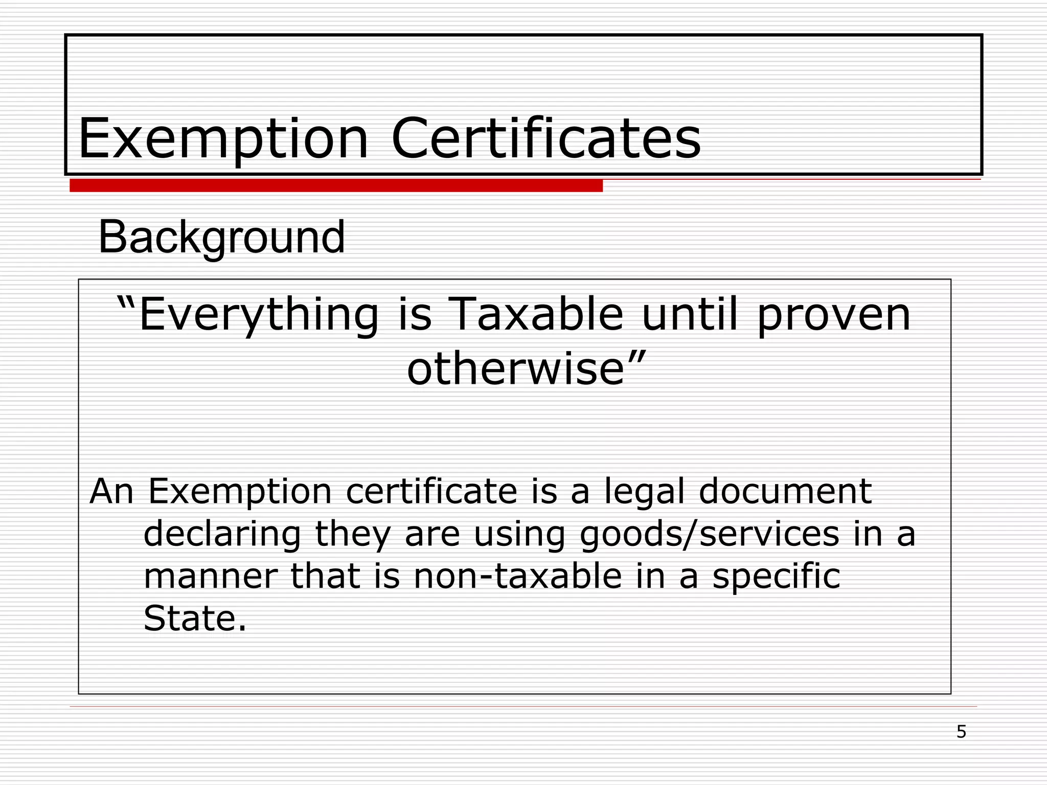 Exemption Certificate Management | PPT