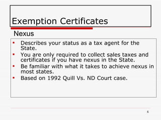Exemption Certificate Management | PPT