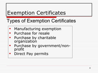 Exemption Certificate Management | PPT