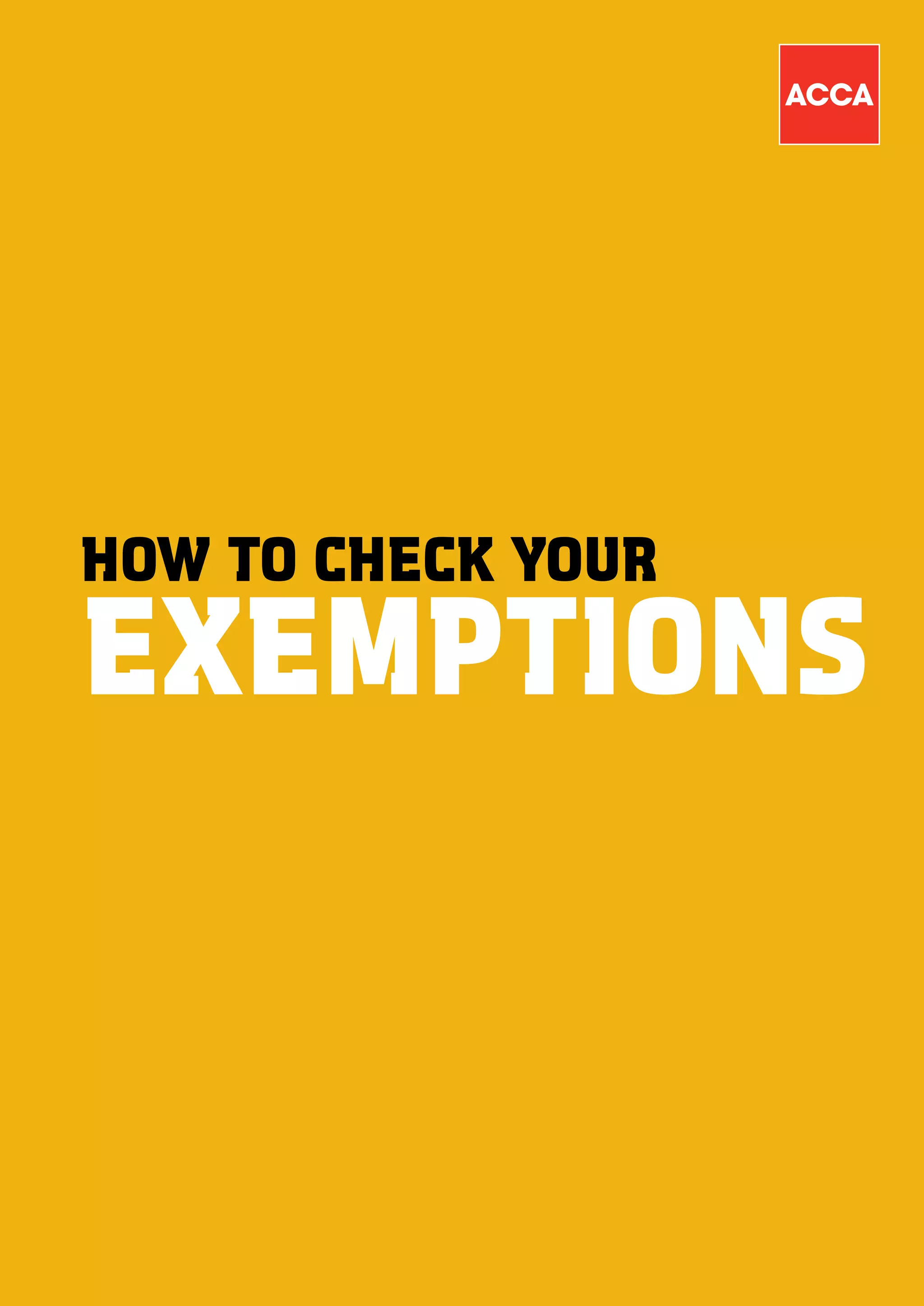 Exempt user guide ACCA | PDF
