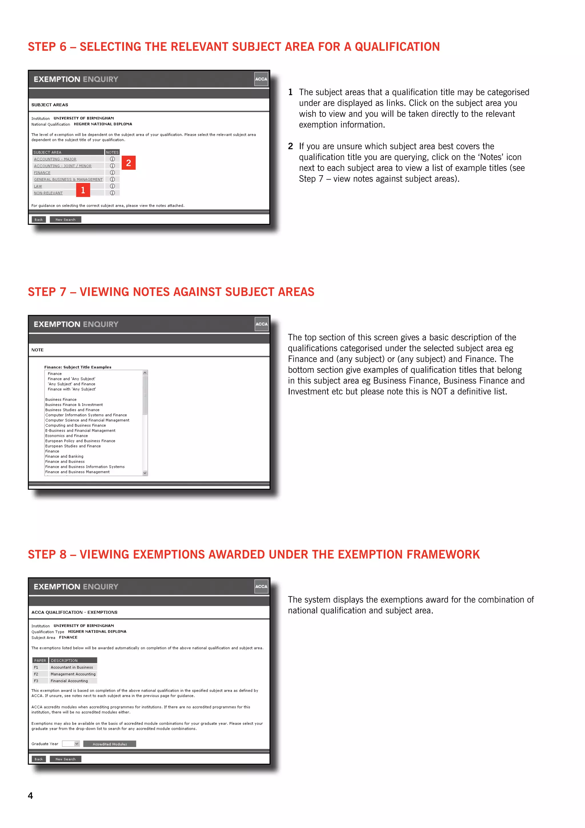 Exempt user guide ACCA | PDF