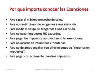 Exenciones del impuesto a la renta | PPT